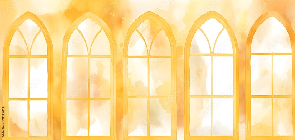 Gold cute windows background , in the style of vibrant stage backdrops ...