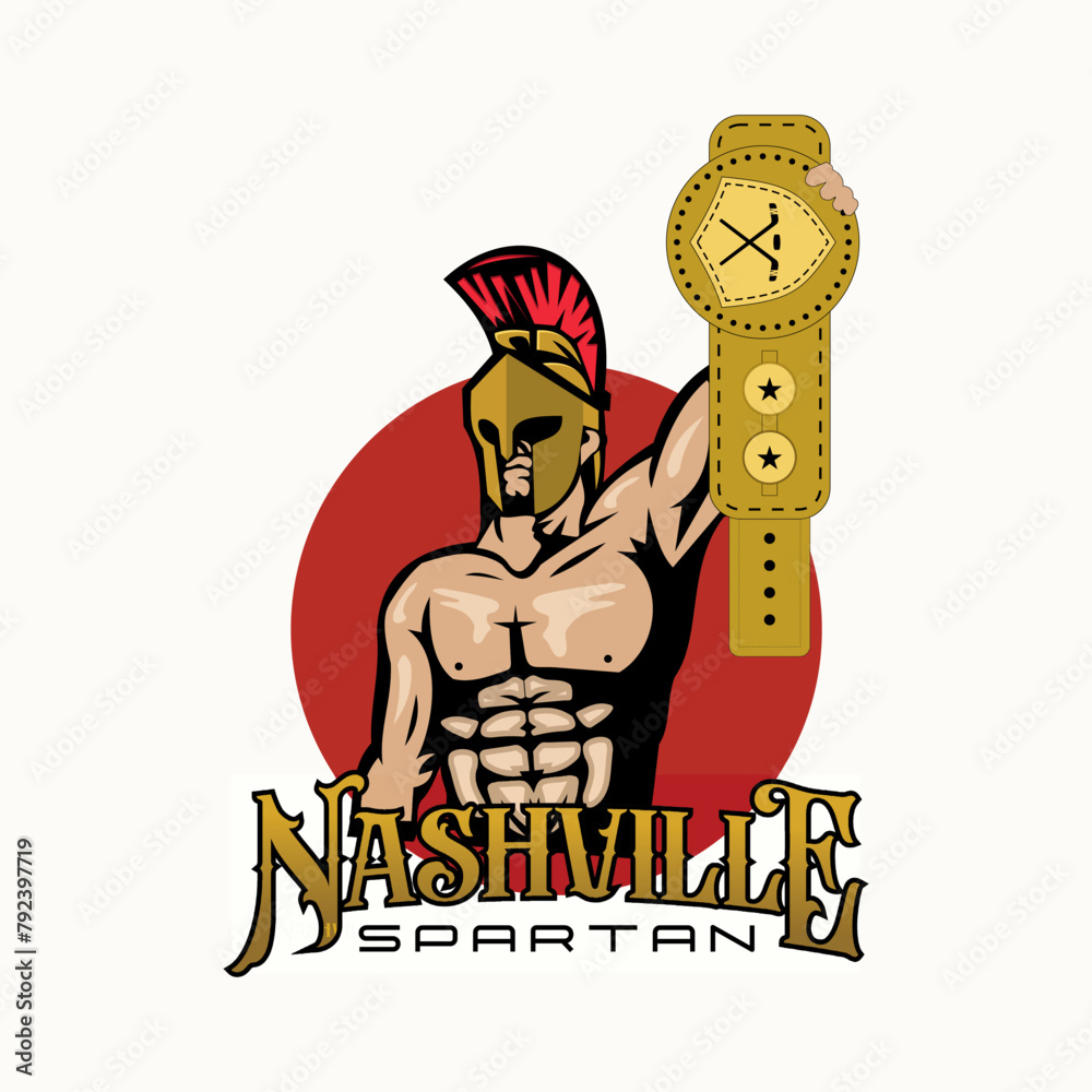 spartan mascot logo vector design in modern illustration concept style ...