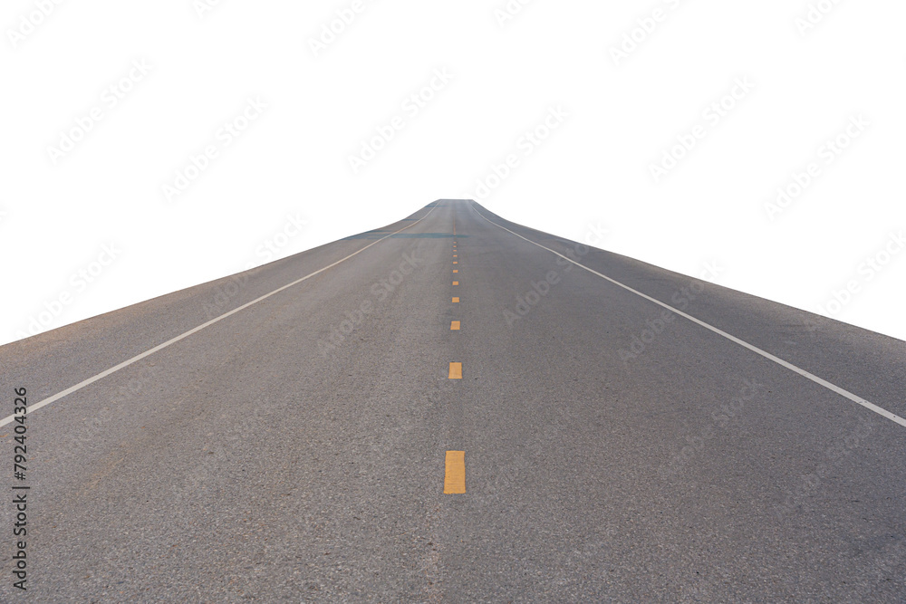 Empty asphalt road isolated on transparent background, PNG File format ...
