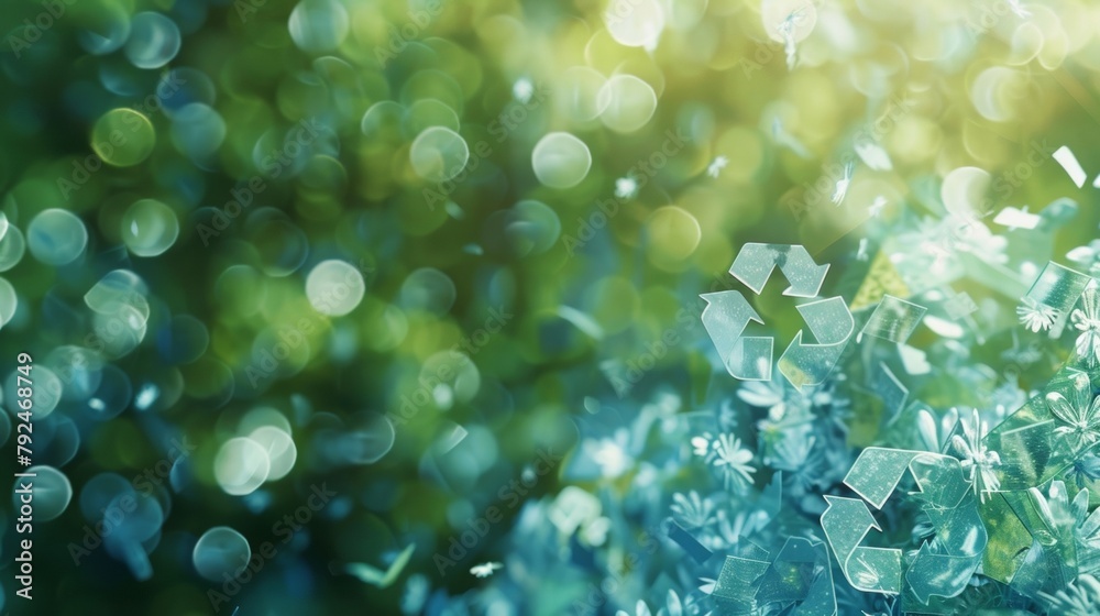 Hazy Recycling Symbol Mosaic In this dreamy image a multitude of ...