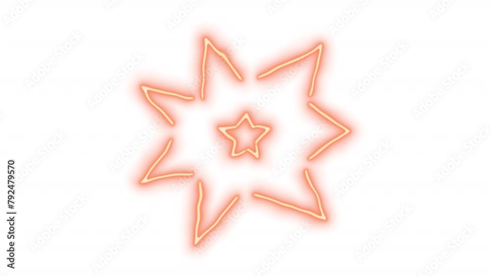 Burst neon animation. Bomb blast animated icon glow effect. Explosion ...