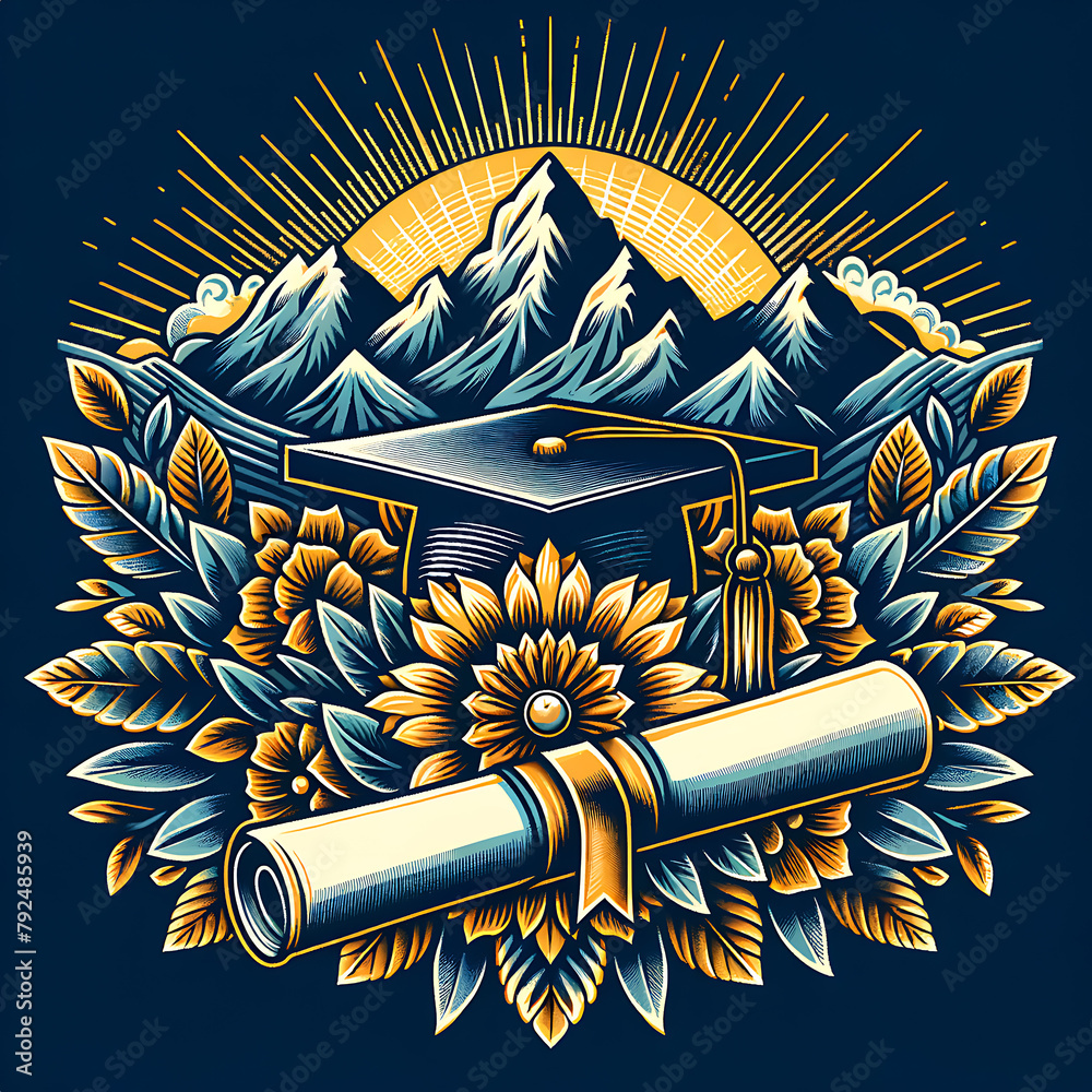 Graduation label design. Class of 2024. Congrats Graduates emblem with ...