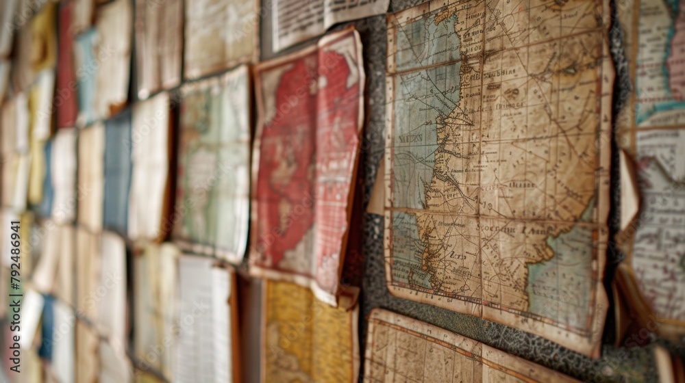 Fuzzy and indistinct the background showcases a colorful array of old ...