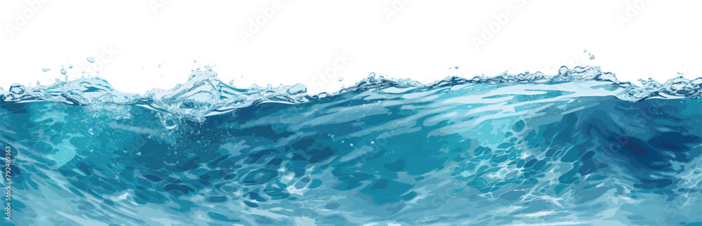 Vector Sea Water Surface Texture, Isolated on Transparent Background ...