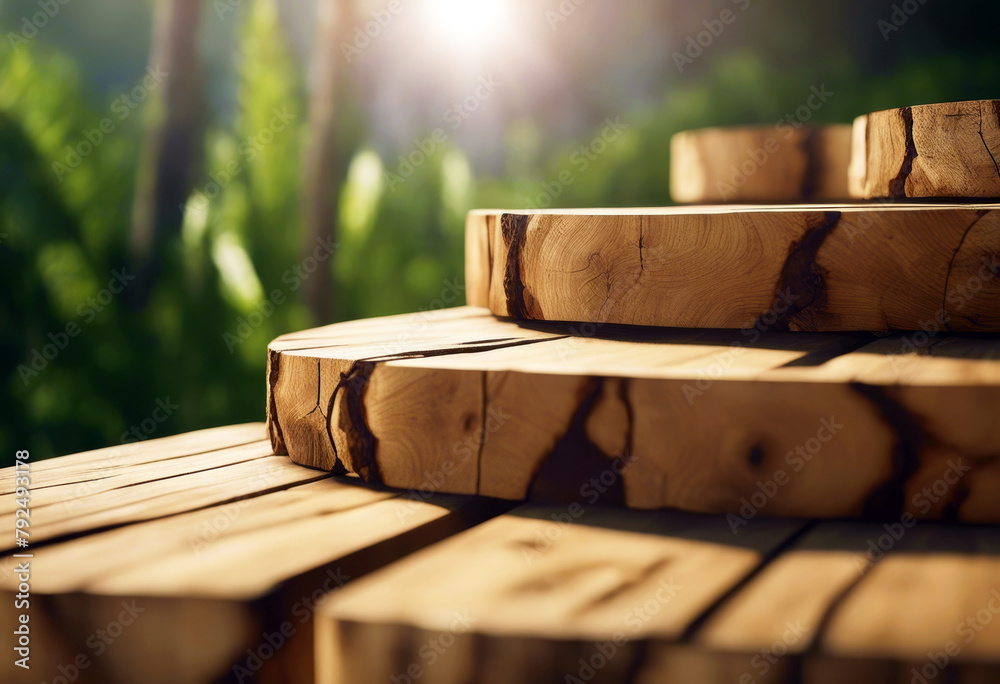 'Eco logs Concept Natural products presentation background 3D shadow ...