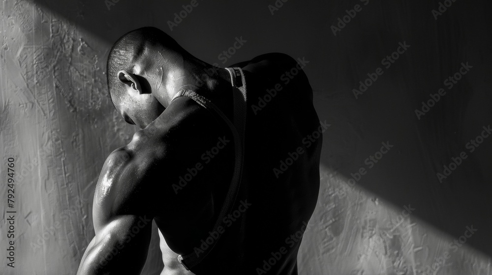 As the body twists and turns the shadows on the shoulders and back ...