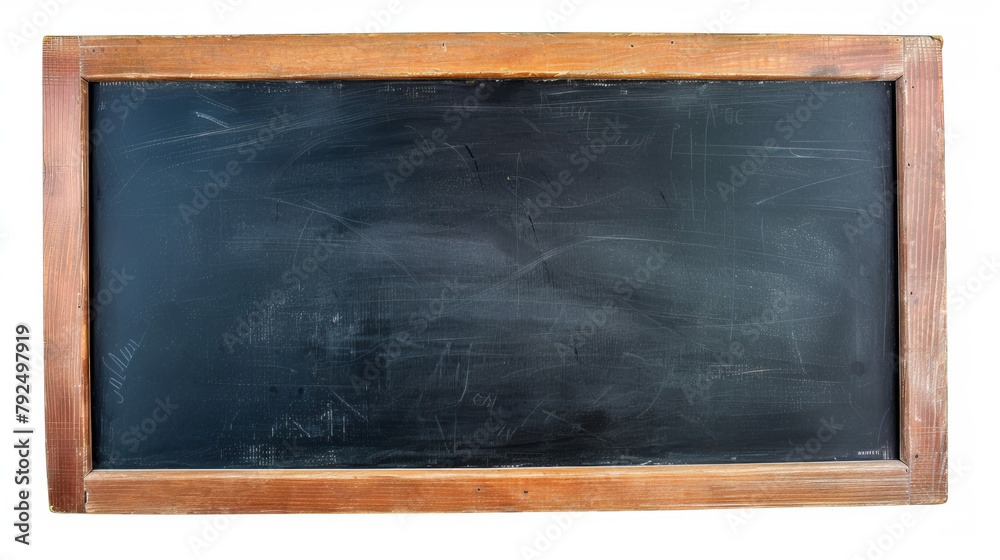 Vintage large old fashioned classroom blackboard chalkboard with wooden ...