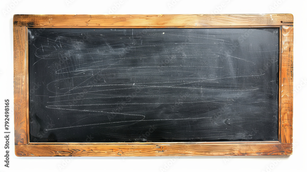 Vintage large old fashioned classroom blackboard chalkboard with wooden ...