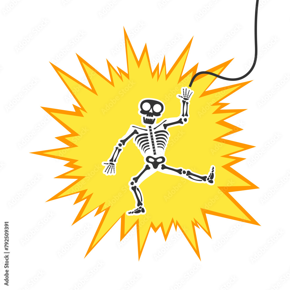 Skeleton electric shock by high voltage or lighting electrocuted ...