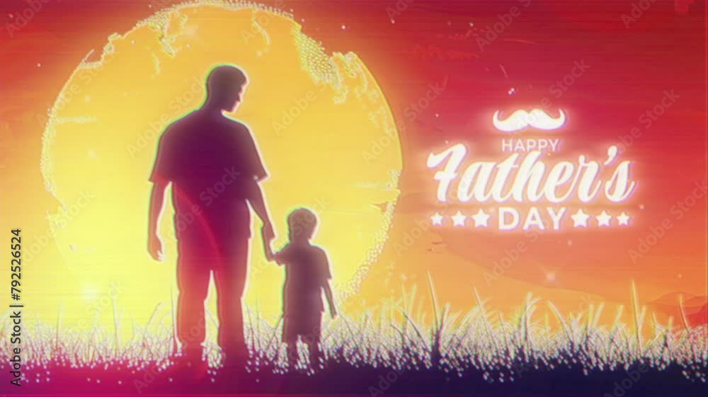 animation Fathers day video footage , animation text ink drop, banner ...
