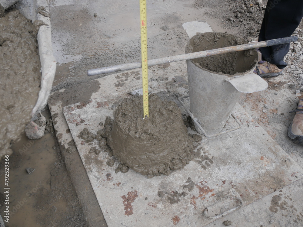 Slump test for fresh concrete Stock Photo | Adobe Stock