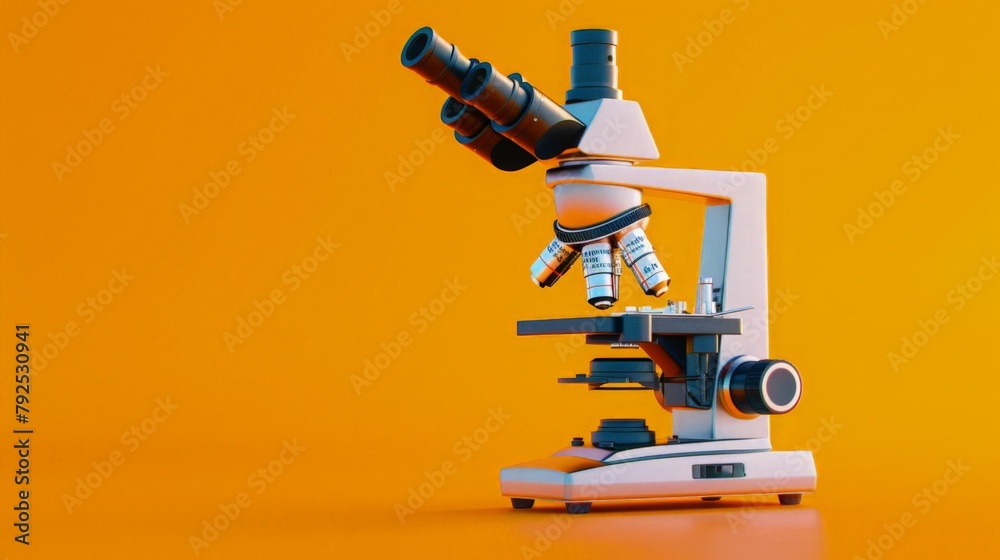 A detailed holographic projection of a microscope, showing all its ...