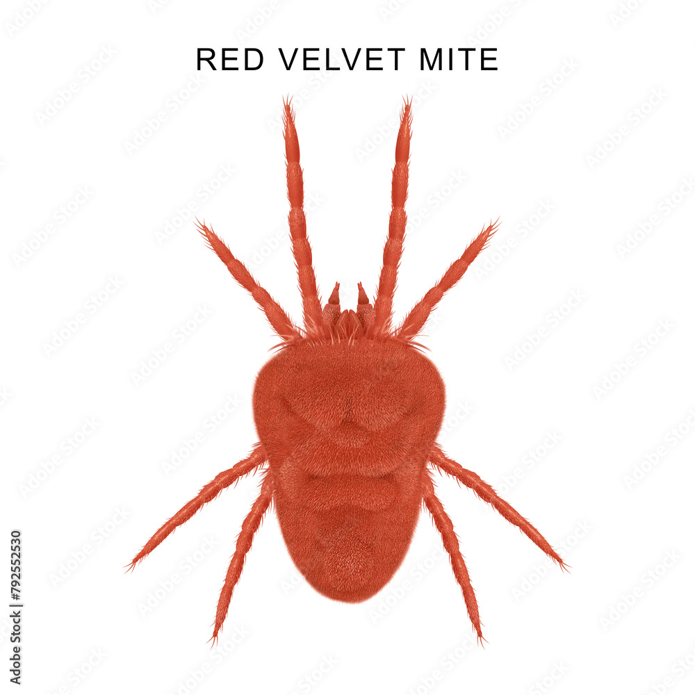 Red velvet Mite (Trombicula autumnalis) illustration Stock Illustration ...