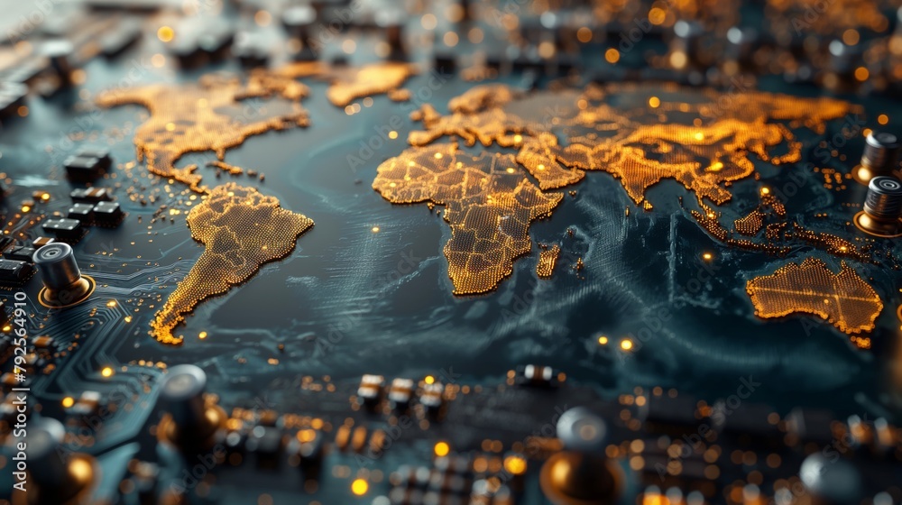 Detailed map highlighting the semiconductor chip war and supply chain ...