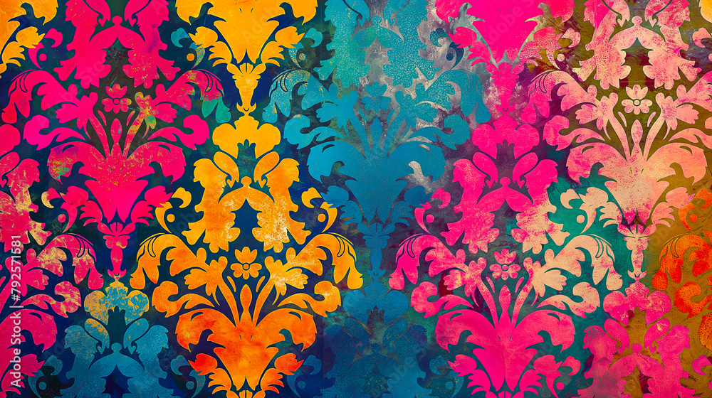 Seamless retro wallpaper with floral pattern for vintage design with ...