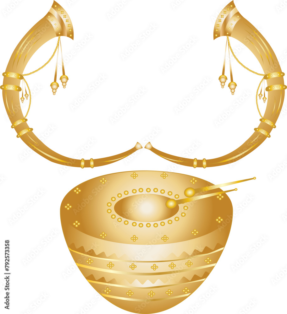 Indian wedding symbol of dhol nagada and shehnai Stock Vector | Adobe Stock