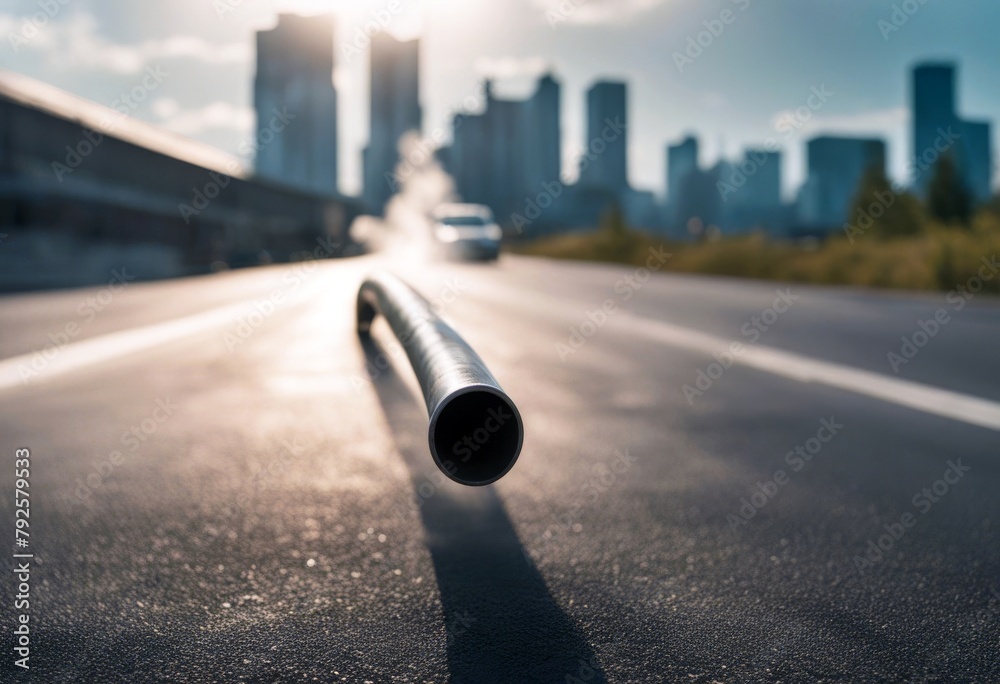 'pollution air city exhaust crisis vehicle esel road pipe atmosphere ...