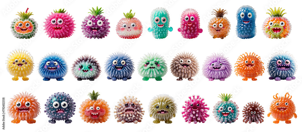 Funny fancy freak soft fluffy jelly, silicone, rubber freak monsters ...