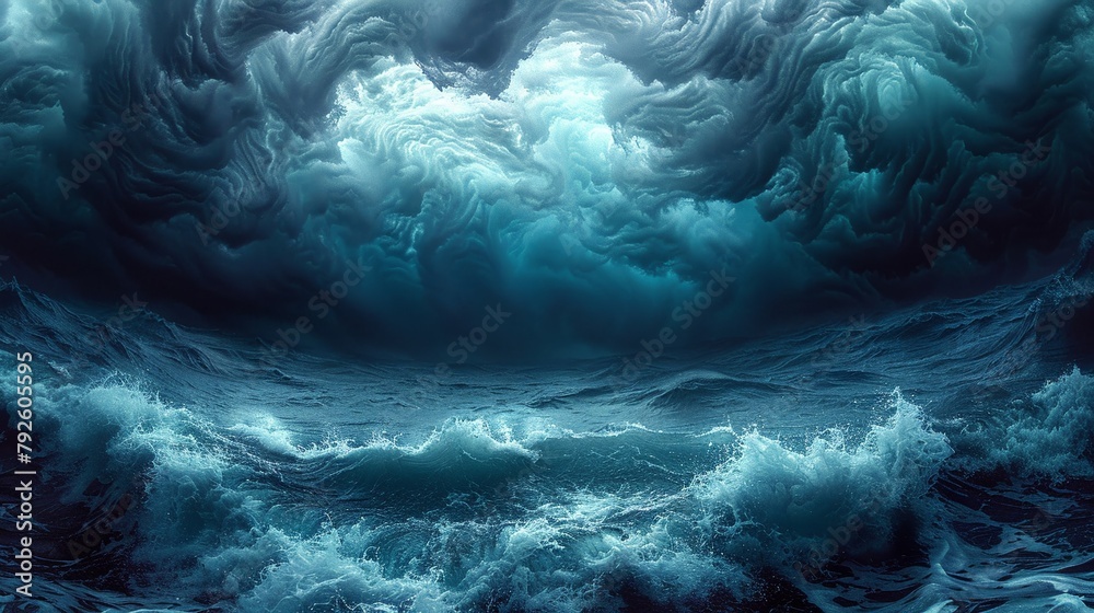 Leviathan s deep, ocean abyss, majesty beneath waves, encompassing ...
