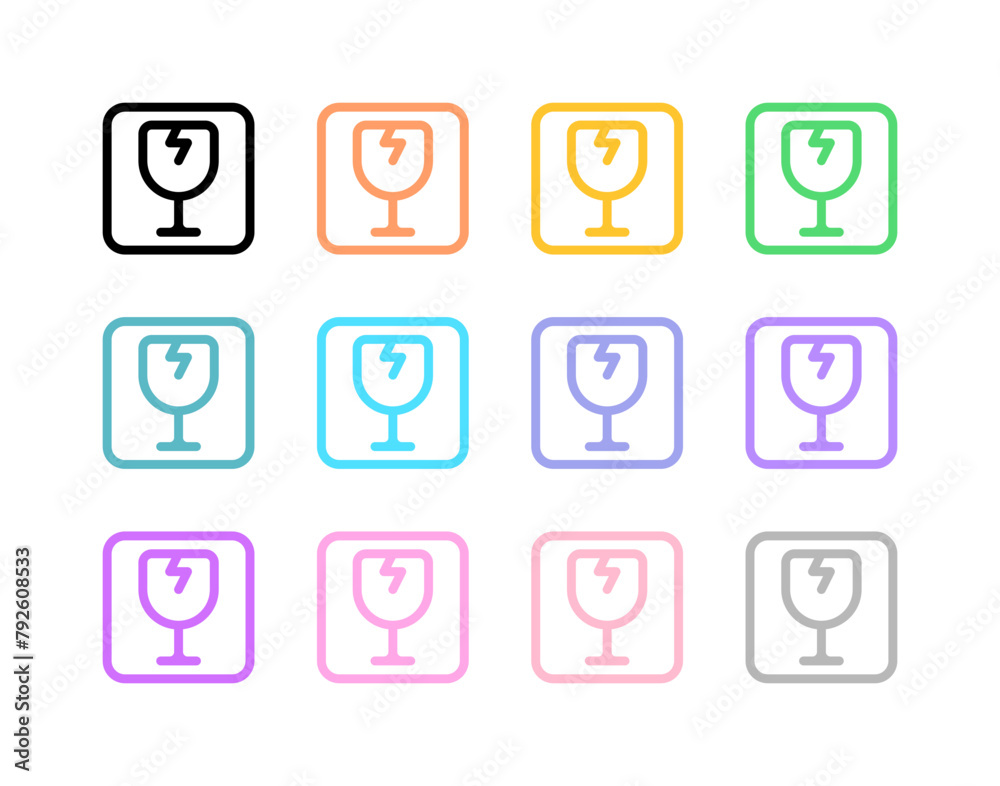 Editable fragile sign vector icon. Shipping, delivery, e-commerce ...