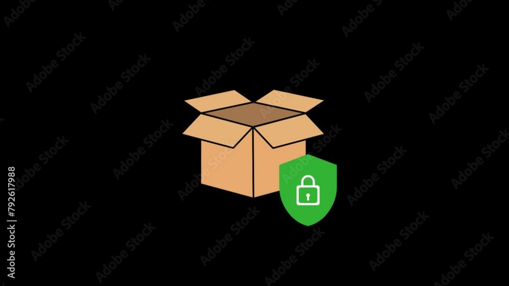 Secure logistic icon Animation with transparent background Stock Video ...