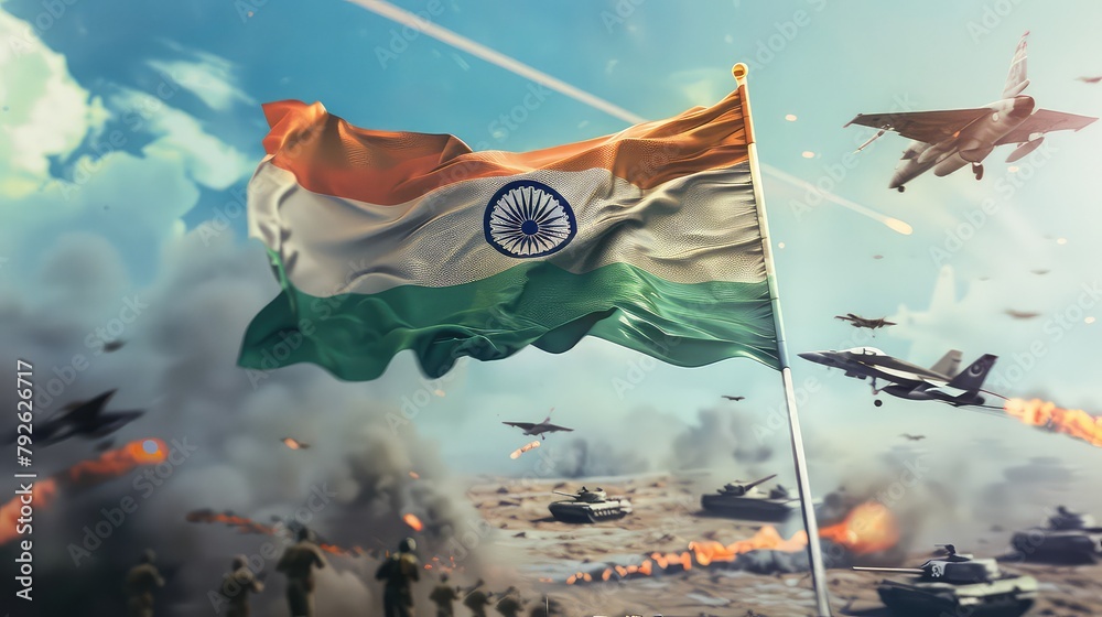 Indian Armed Forces Flag Day, 7th December. Armed forces with military ...