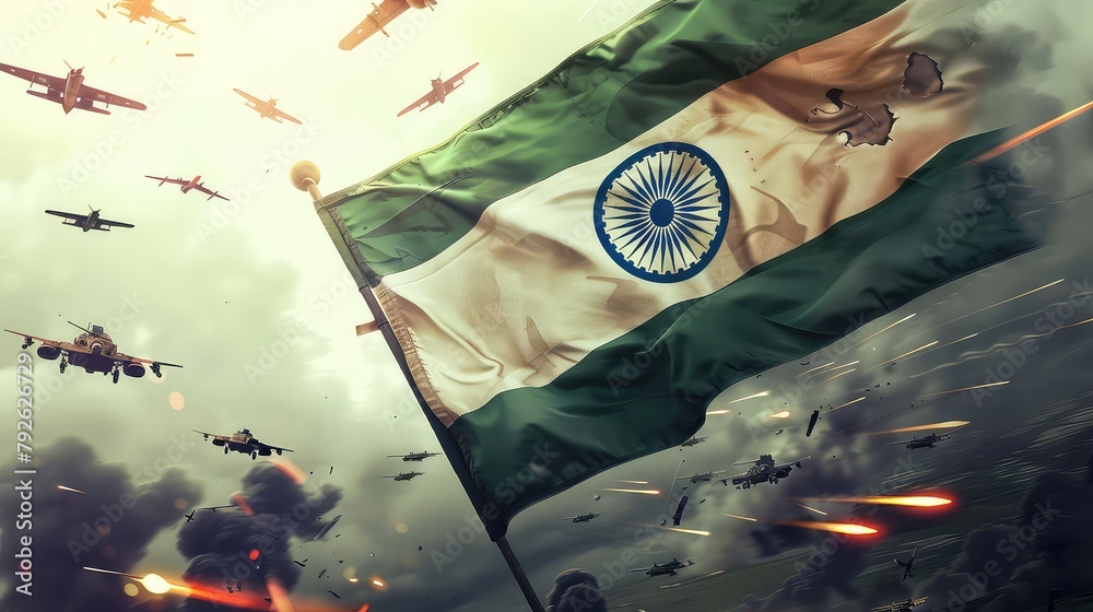 Indian Armed Forces Flag Day, 7th December. Armed forces with military ...
