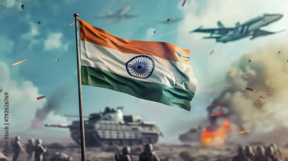 Indian Armed Forces Flag Day, 7th December. Armed forces with military ...