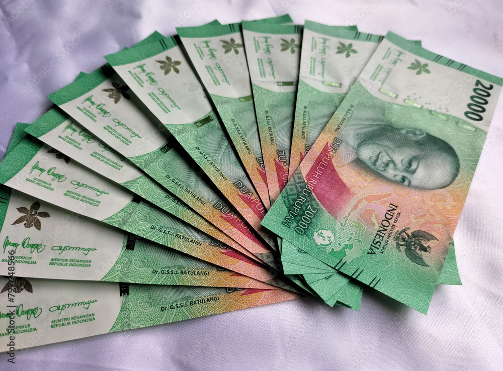 Top view of Indonesian rupiah note. Indonesian Rupiah the official ...