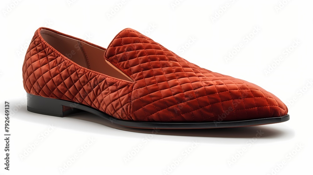 A stylish and elegant velvet sleeper shoe mockup on a solid white ...