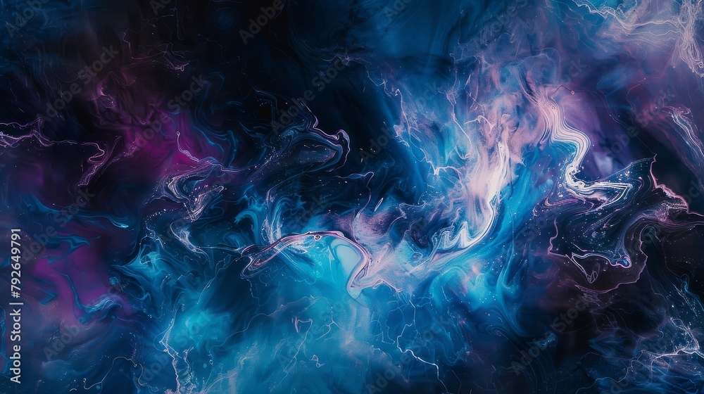 Liquid titanium is spread thin resembling a nebula in space with wispy ...