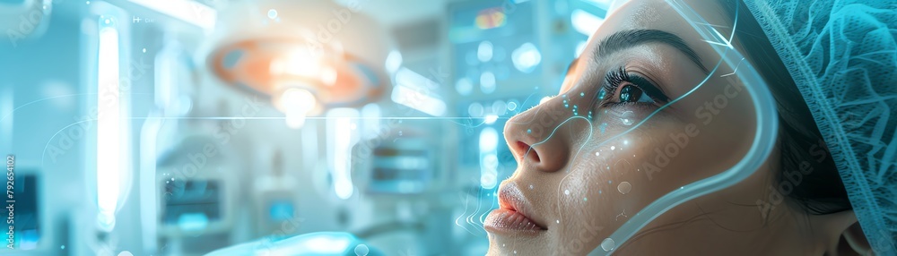 A focus on the anesthesia process in rhinoplasty, with detailed renders ...