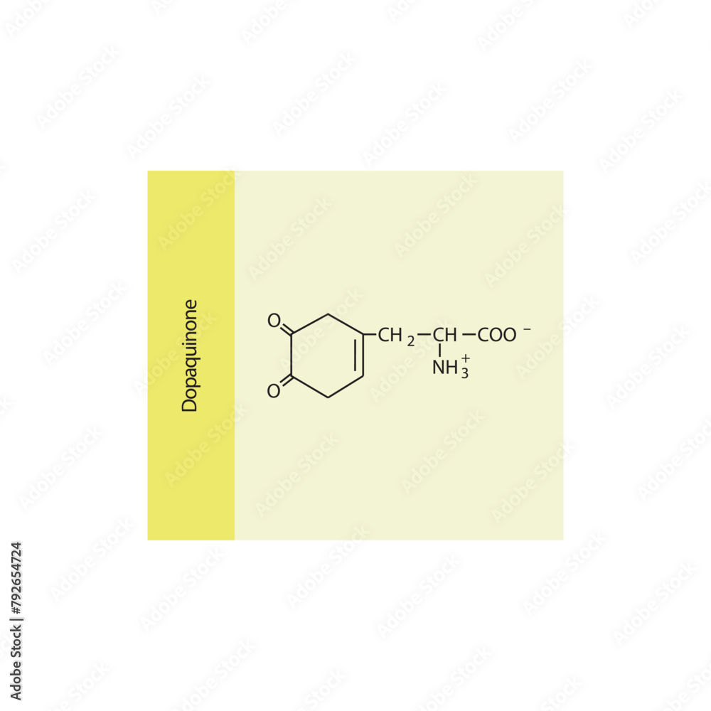 Dopaquinone skeletal structure diagram.Dopamine metabolite compound ...