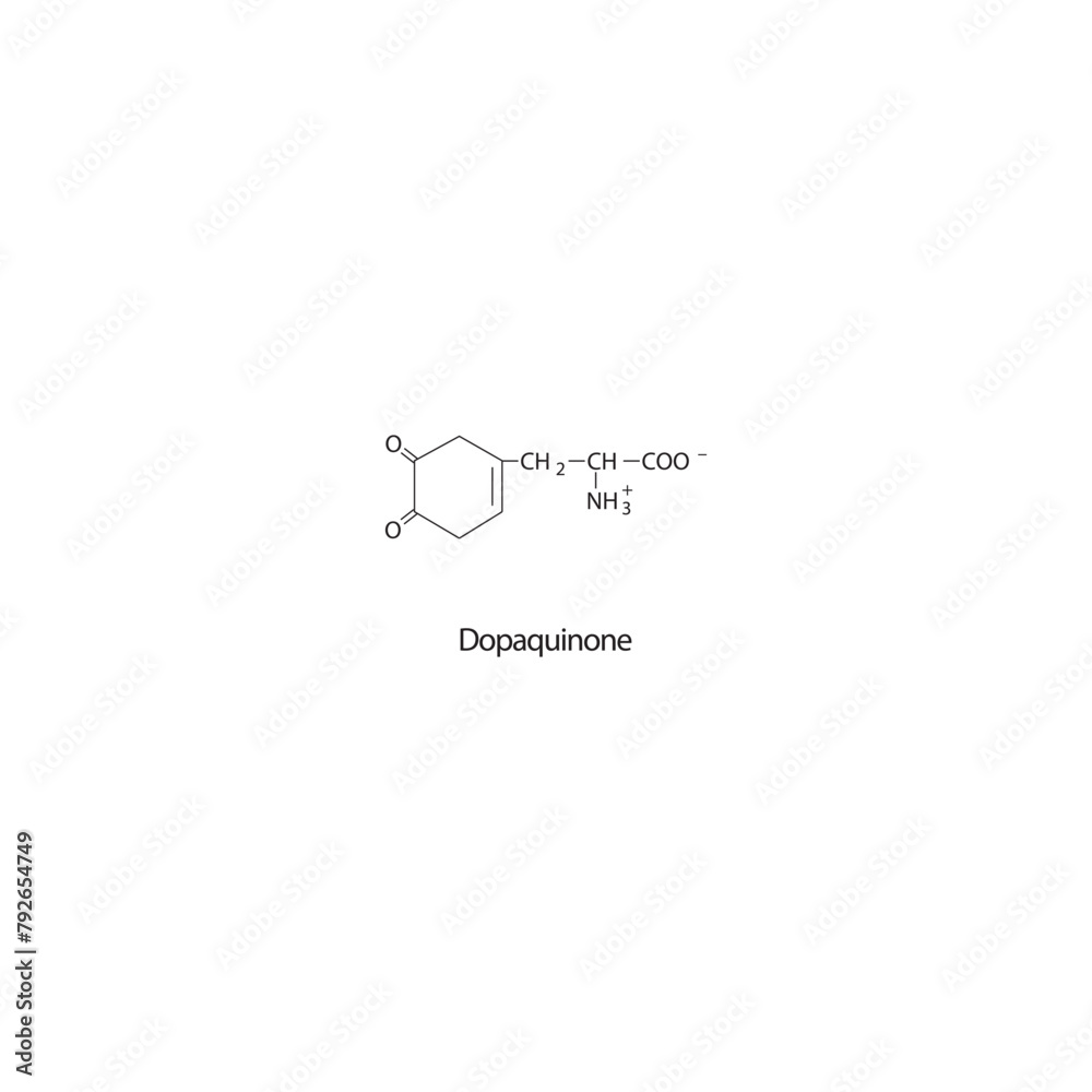 Dopaquinone skeletal structure diagram.Dopamine metabolite compound ...