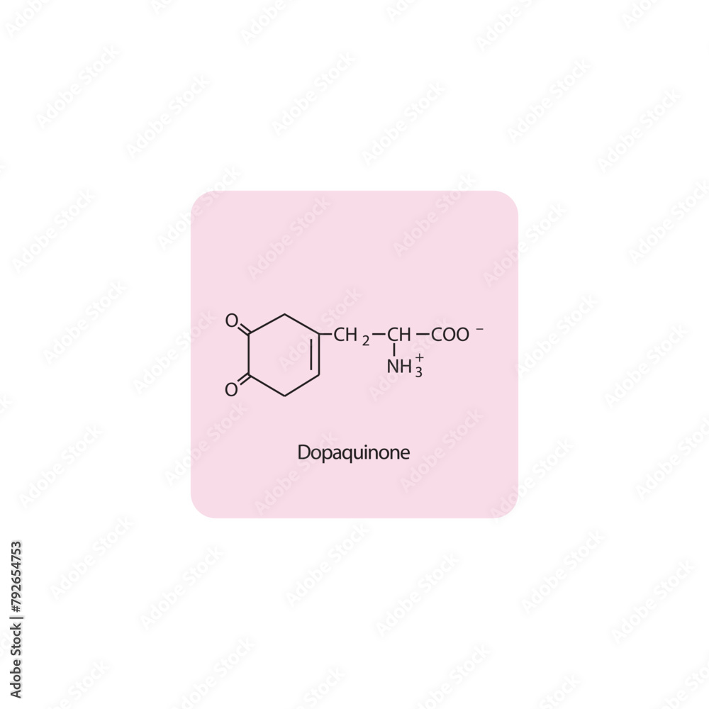 Dopaquinone skeletal structure diagram.Dopamine metabolite compound ...