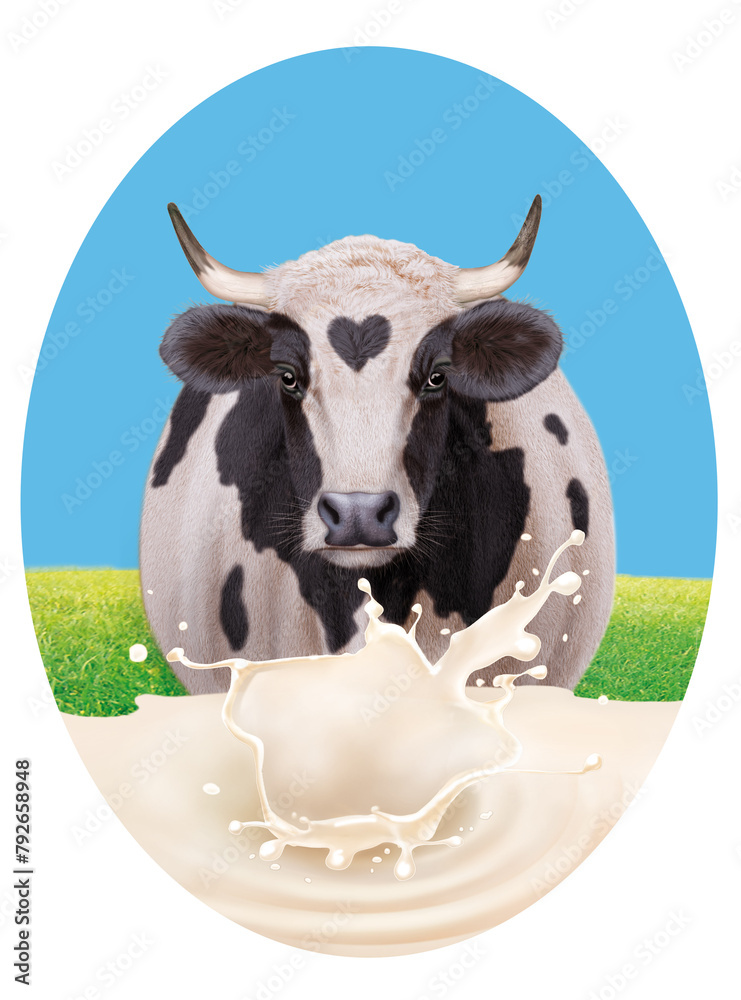 vache laitière, ferme, animal, champ, bétail, giclé de lait, Franc, du ...