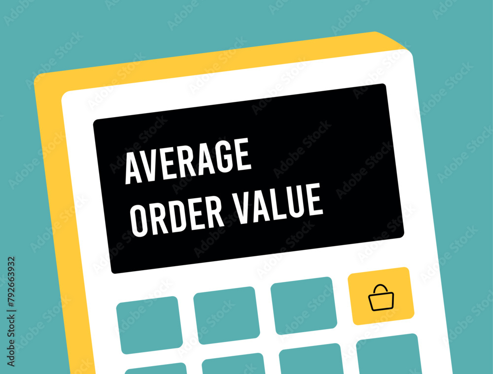 E-commerce metric - Average Order Value concept. Illustration of AOV metrics graph, calculation ...