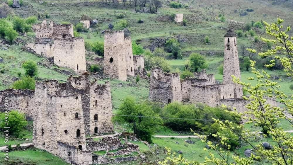 The complex of old Egikal Towers, the largest medieval castle-type ...