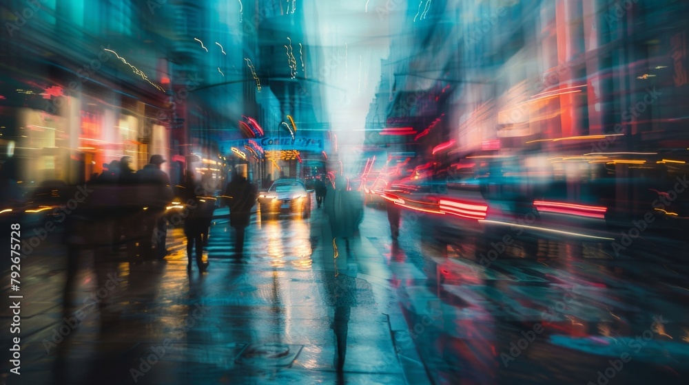 The blurred and distorted backgrounds serve as a visual metaphor for ...