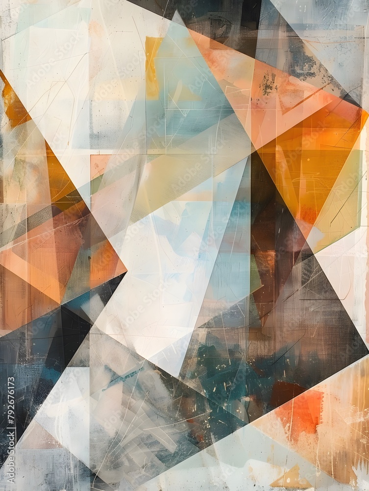 Abstract geometric shapes in various colors, moder backdrop, shapes ...