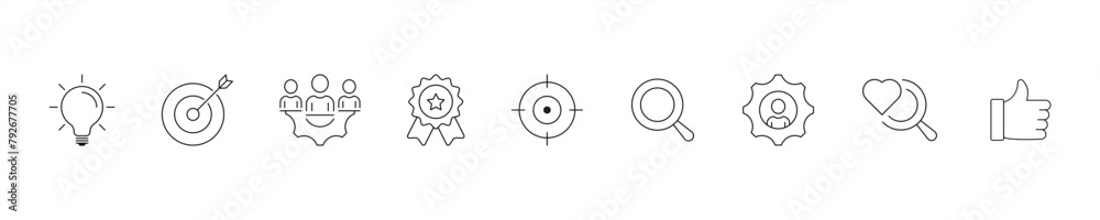 core values icon set. editable stroke core values icon. vector ...