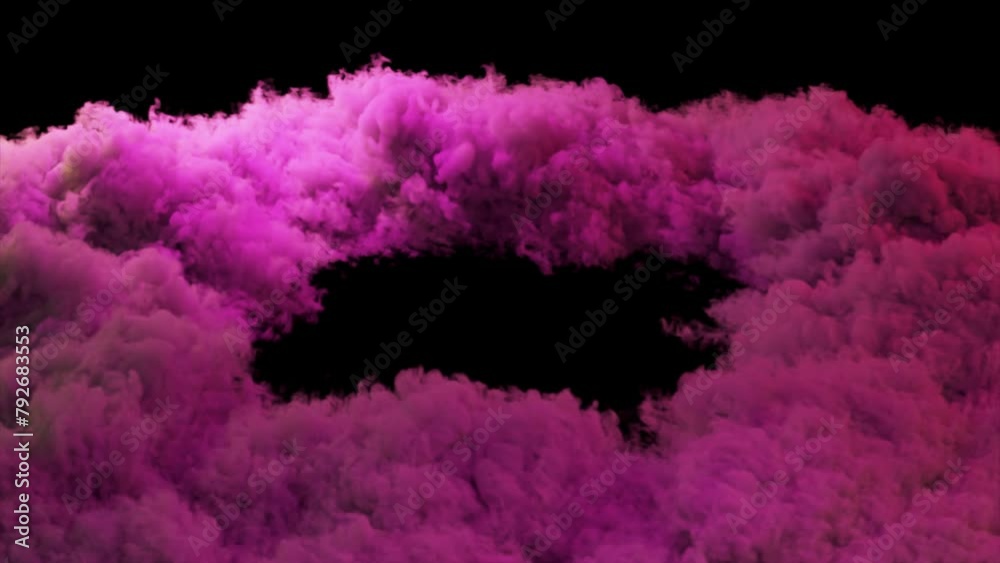 3D animation of abstract art with an explosive smoke structure with ...