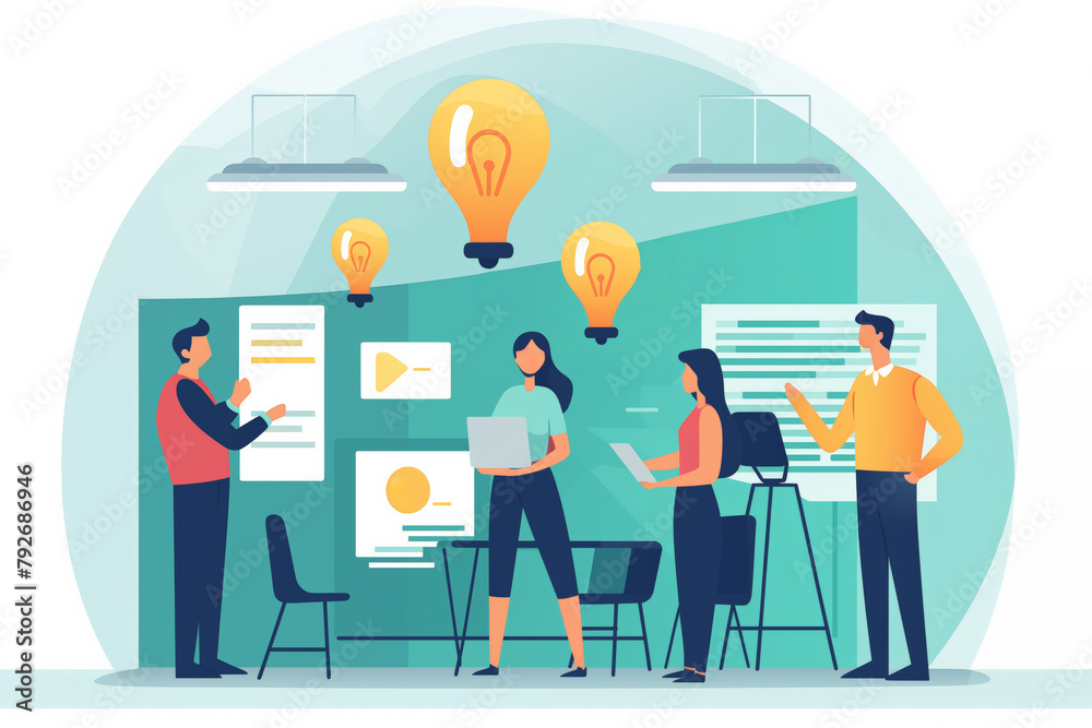 Business graphic vector modern style illustration of a business person ...