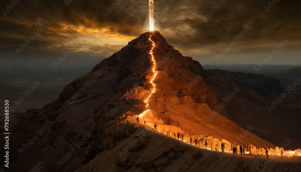 The Pillar of Fire on Mount Horeb where Moses was in the presence of ...