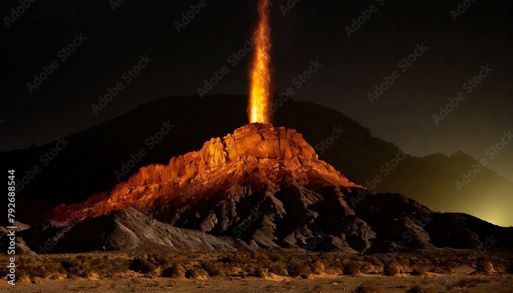 The Pillar of Fire on Mount Horeb where Moses was in the presence of ...