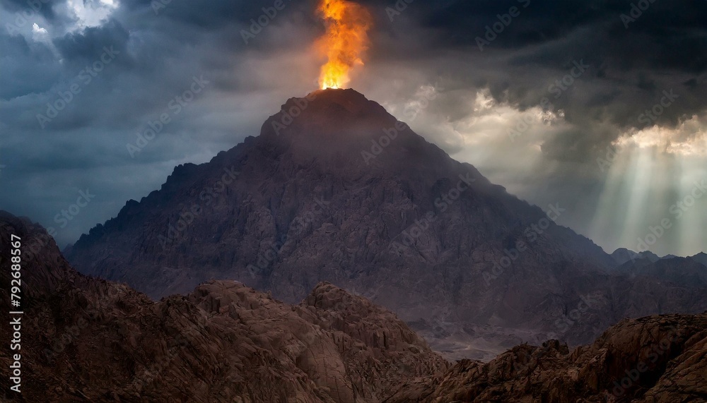 The Pillar of Fire on Mount Horeb where Moses was in the presence of ...