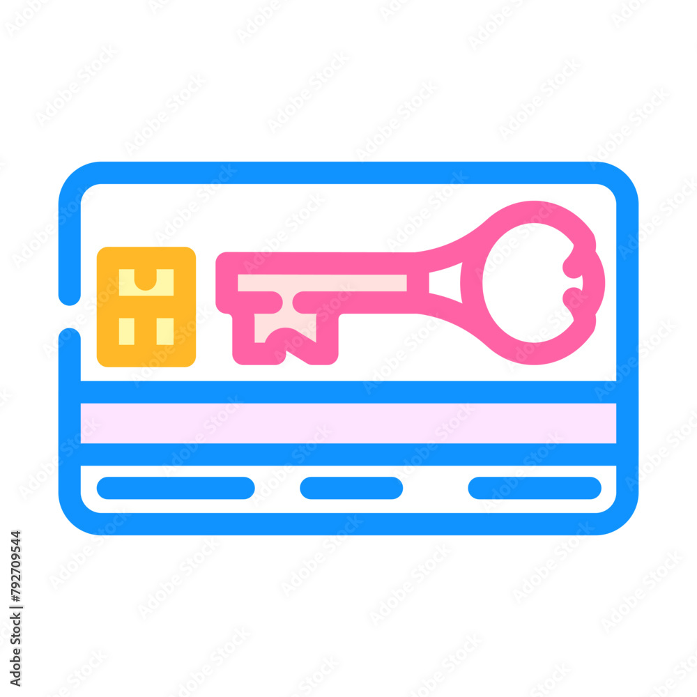 virtual keycard color icon vector. virtual keycard sign. isolated ...