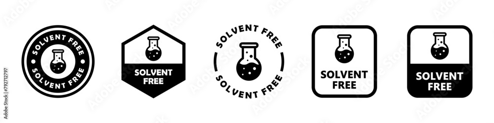 Solvent Free - vector signs for product packaging labels. Stock Vector ...