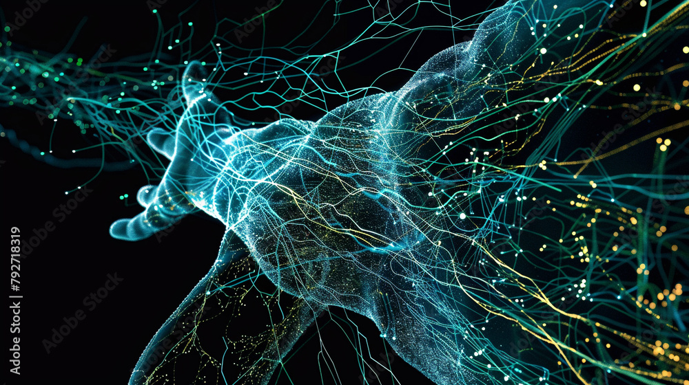 Visualization of the internet as a living organism, with digital ...