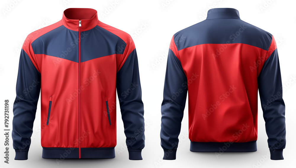 Red blue hoodie zipper template for your design mockup for print ...